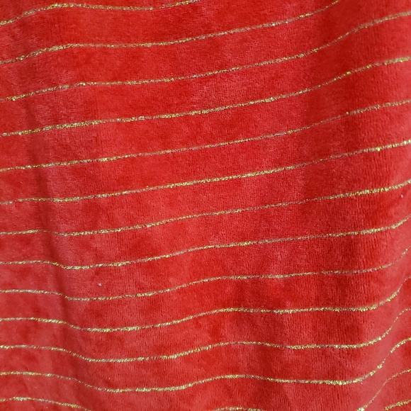 Liz Claiborne | Sweaters | Liz Claiborne Red Gold Striped Velour ...